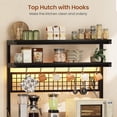 Bakers Rack with Storage and Power Outlet, 35.4 inch Coffee Bar Cabinet ...