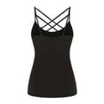 Fantaslook Criss Cross Spaghetti Strap Tank Tops for Women Basic Hollow ...