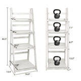 Fionafurn Foldable Wooden 4-Tier Ladder Shelf, Sturdy Shelving Unit for ...