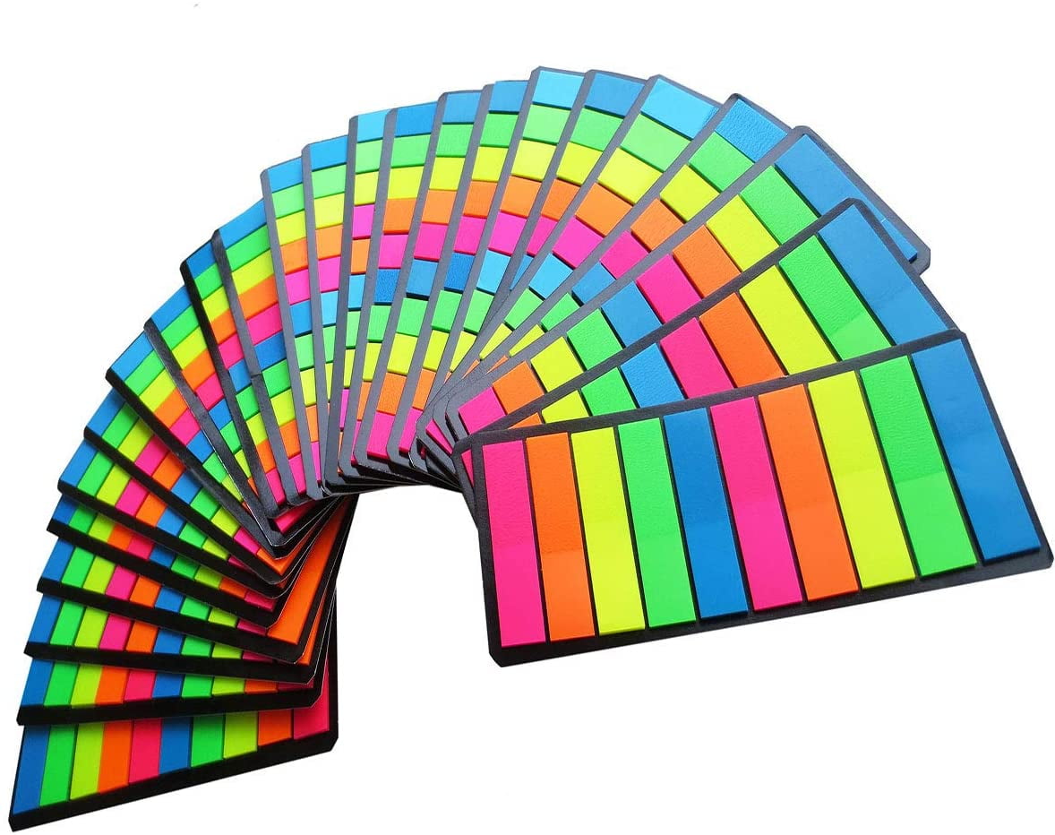 HTCM Sticky Flags Assorted Color Combo Pack, 5500 Flags Total, Colored ...