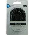 onn. Telephone Coiled Handset Cord, 15 feet, Black - Walmart.com