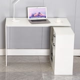 WOODYHOME L-Shaped Corner Desk, 180 Rotating, Study Workstation with 2 ...