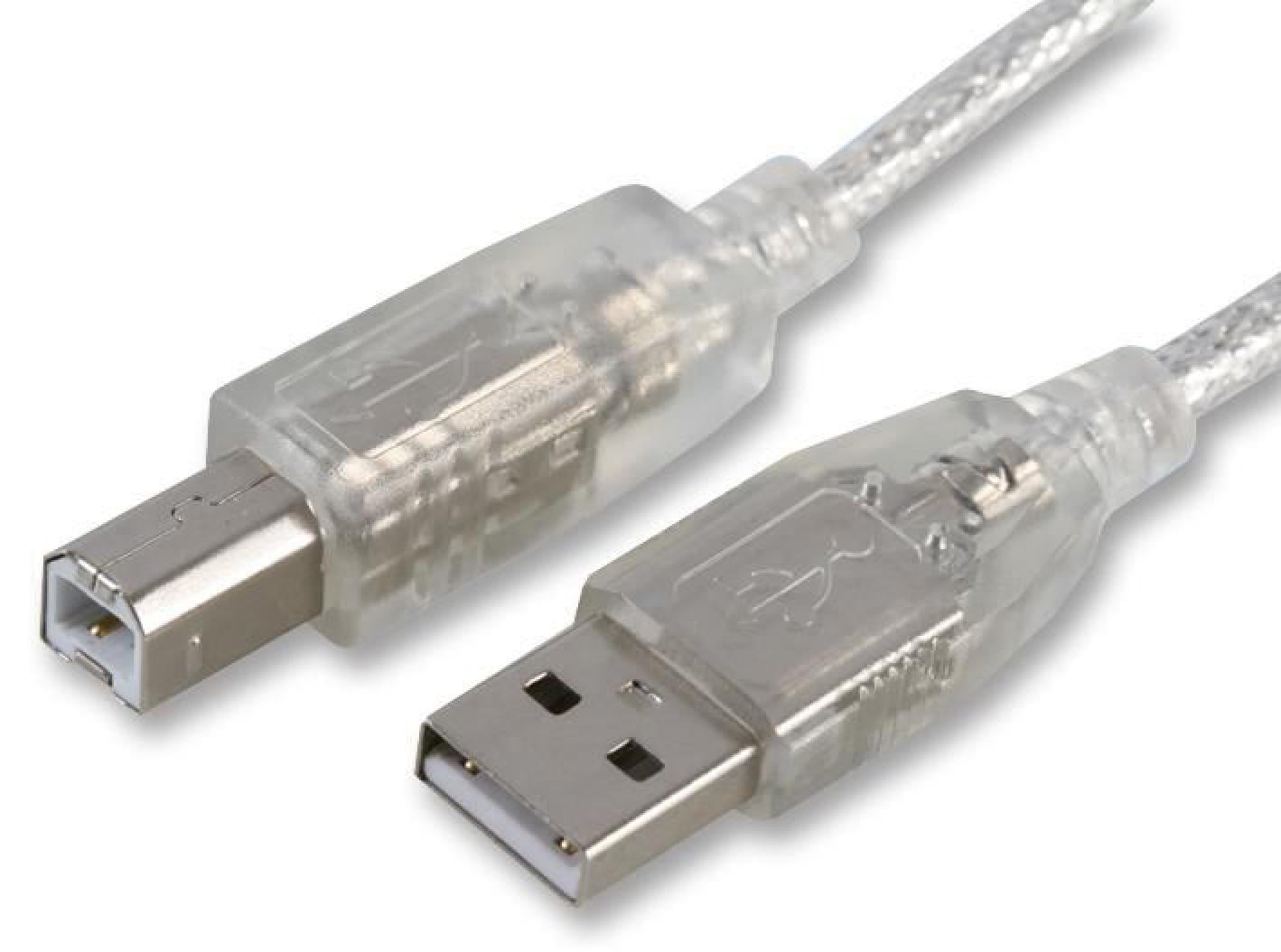 PRO SIGNAL - USB 2.0 A Plug to B Plug Cable, 3m Transparent - Walmart.com