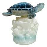 Ocean Marine Blue Giant Sea Turtle Swimming Over LED Light Coral Reef ...