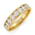 2 Carat 14K Yellow Gold Lab Grown Round Diamond Channel Set Wedding ...
