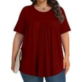 Chalesta Trendy Plus Size Tops Casual Soft Crew Neck Tunic Shirts