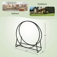 Costway 40-Inch Tubular Steel Log Hoop Firewood Storage Rack Holder ...