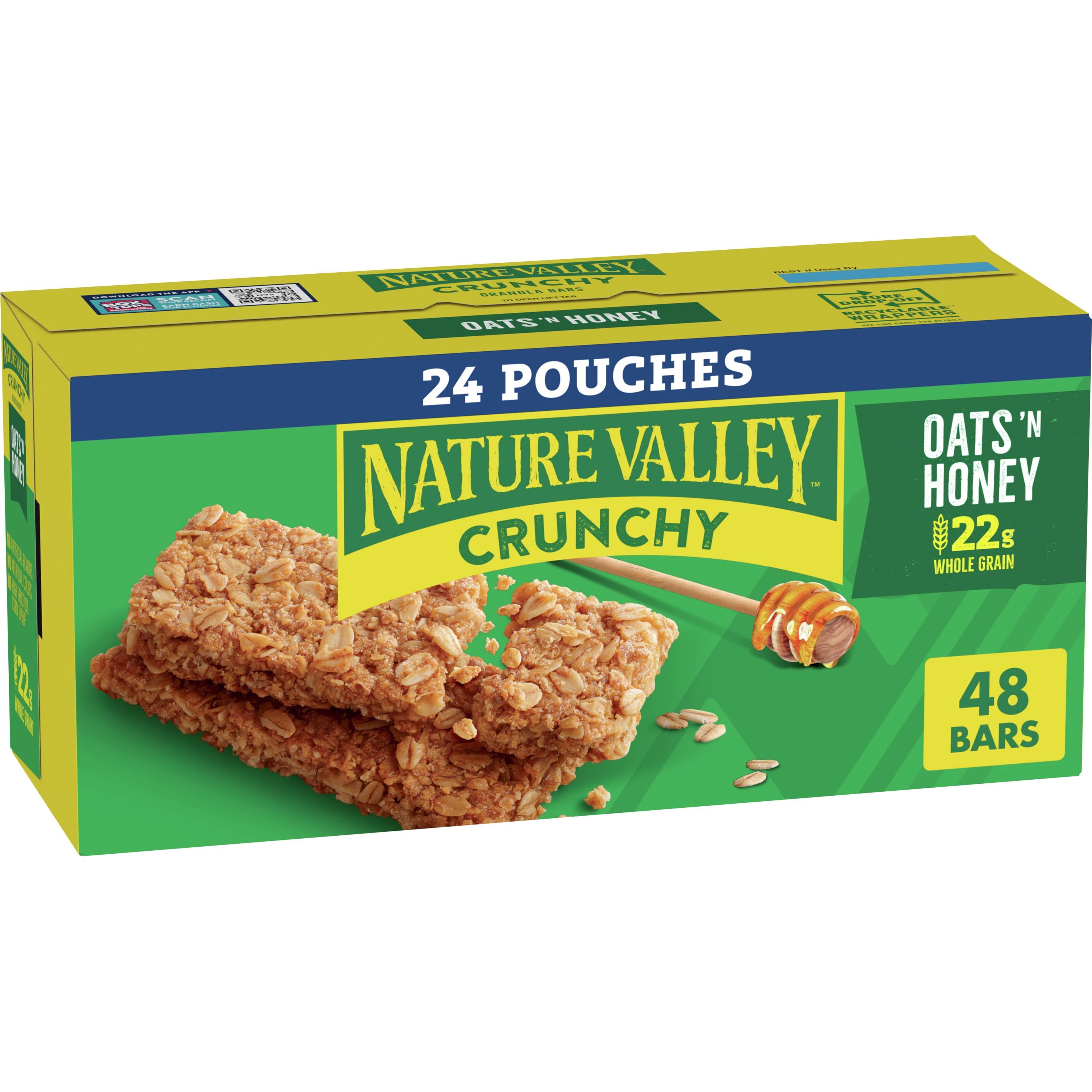 Nature Valley Crunchy Granola Bars, Oats 'n Honey, 1.49 oz, 24 ct, 48 bars - Walmart.com