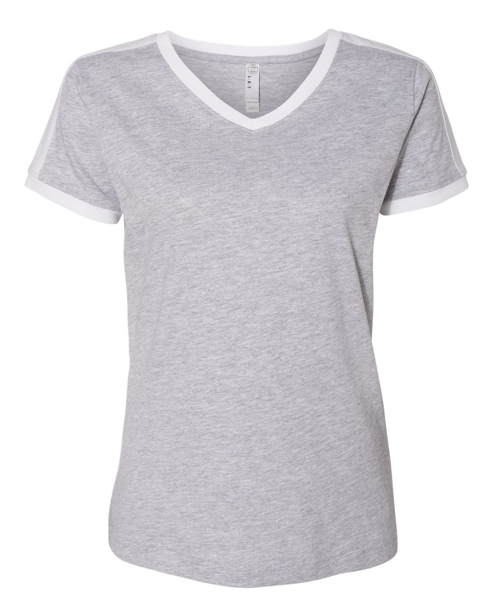 LAT Women's Retro Ringer Fine Jersey V-Neck Tee - Walmart.com