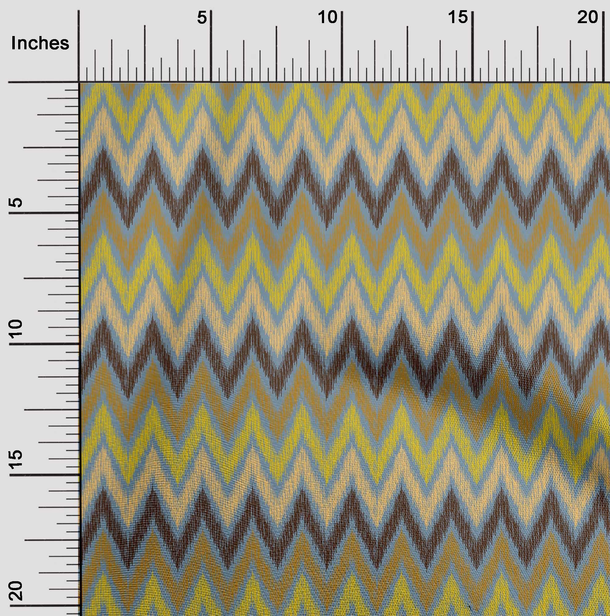 oneOone Organic Cotton Voile Fabric Chevron Ikat Print Fabric By The ...