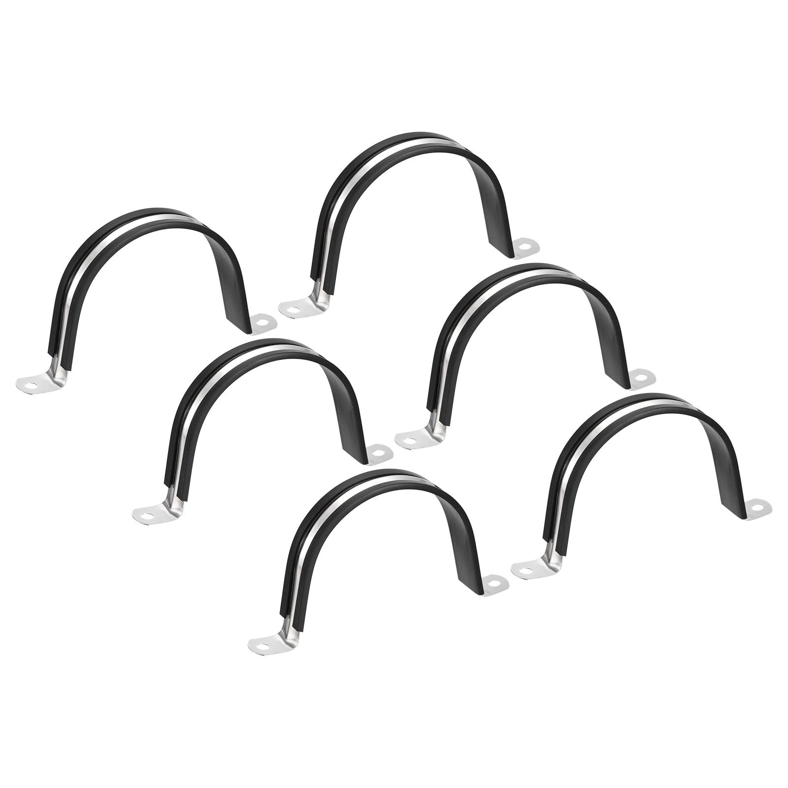 6Pack 3-15/16" Cable Clamp U Shape Stainless Steel Rubber Cushioned ...