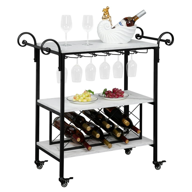 Homecho Mini Bar Carts Wine Cabinet With Wheels, Wine Cart, 40% OFF