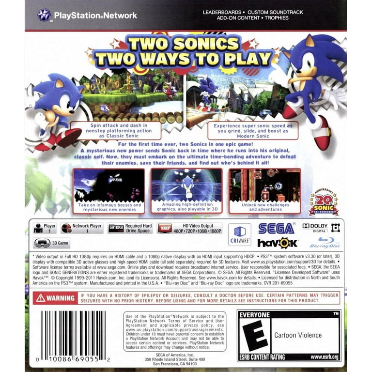 Sonic generations psn store