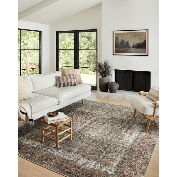 Amber Lewis x Loloi Georgie Collection GER-07 Moss / Salmon 2' x 5 ...