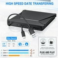 MUSICOZY External DVD Drive USB 3.0 Type-C Portable CD Player Burner ...