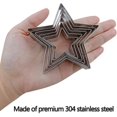 6 Pieces Star Cookie Cutters Set - Stainless Steel Five-Pointed Shaped ...