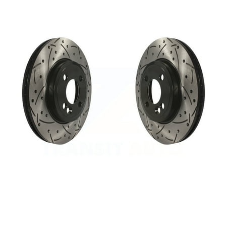 Front Coated Drilled Slotted Disc Brake Rotors Pair For Mini Cooper KD ...