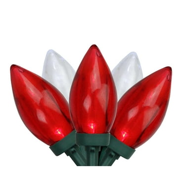 Red & White LED Wide Angle Christmas Lights - Walmart.com
