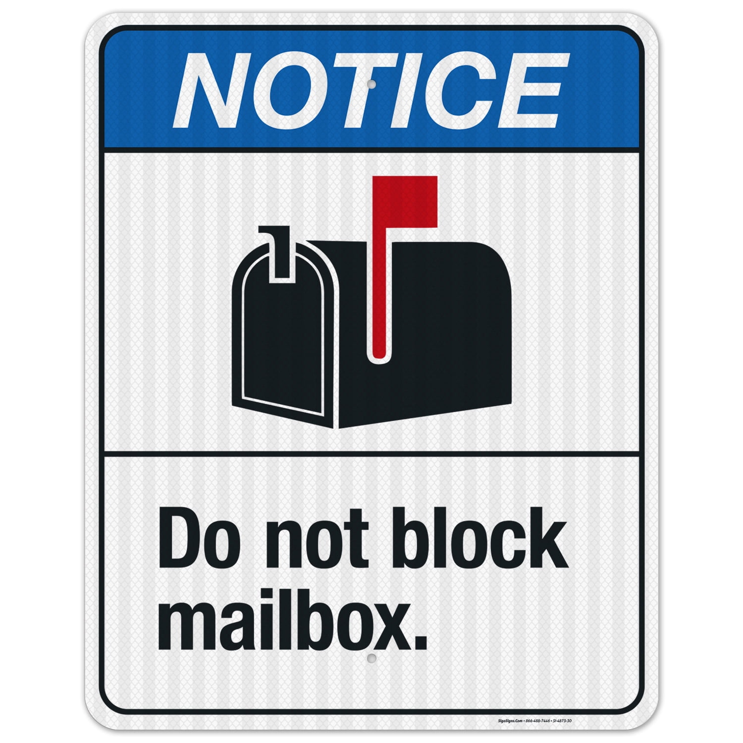 Do Not Block Mailbox Sign, ANSI Notice Sign, - Walmart.com