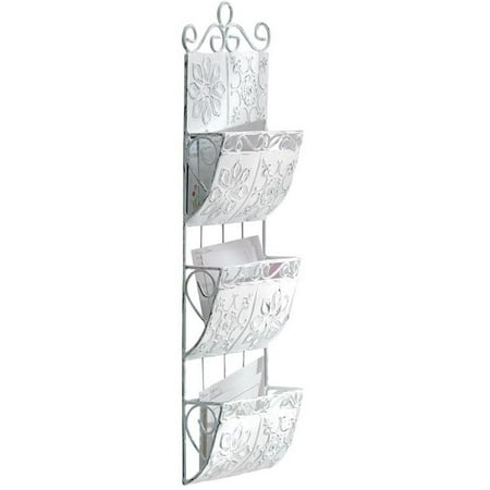 Letter Organizer Wall Mount, Classic File Sorter Mail Folder White ...