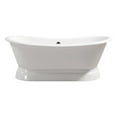 Riley 71 Inch Cast Iron Double Slipper Pedestal Tub - No Faucet ...