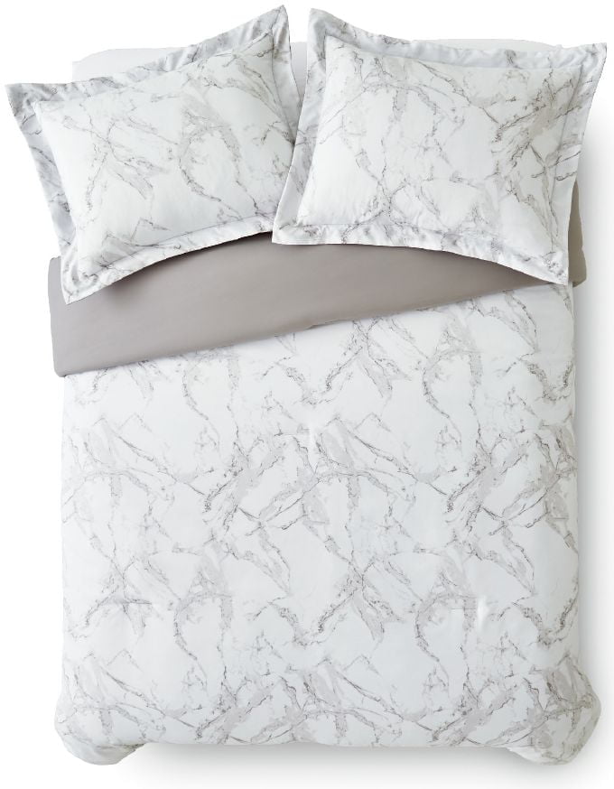 Mainstays Marble Microfiber Comforter Set, Sizes: Twin, Double/Queen ...