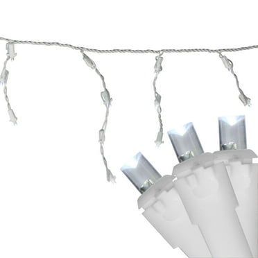 Set of 100 Blue & Pure White LED Wide Angle Icicle Christmas Lights ...