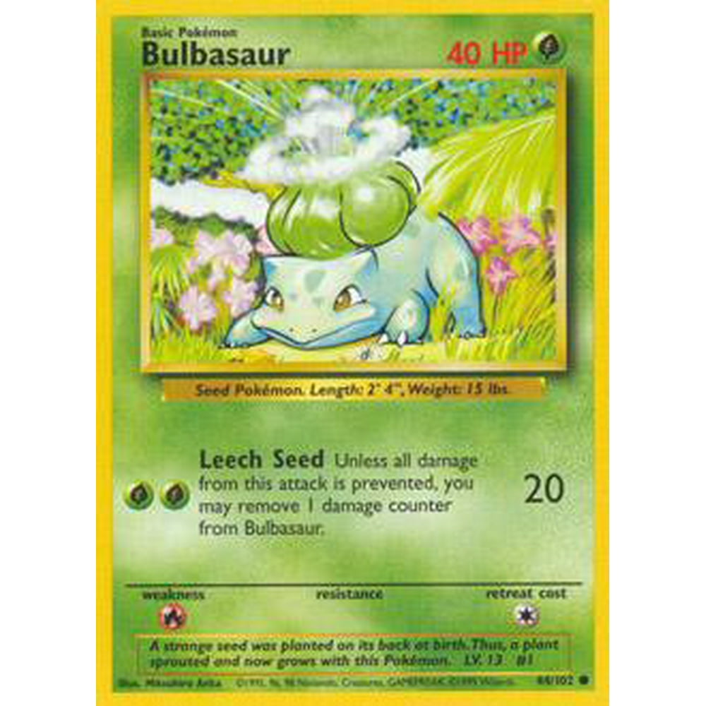 Pokemon Base Set Bulbasaur #44 - Walmart.com - Walmart.com