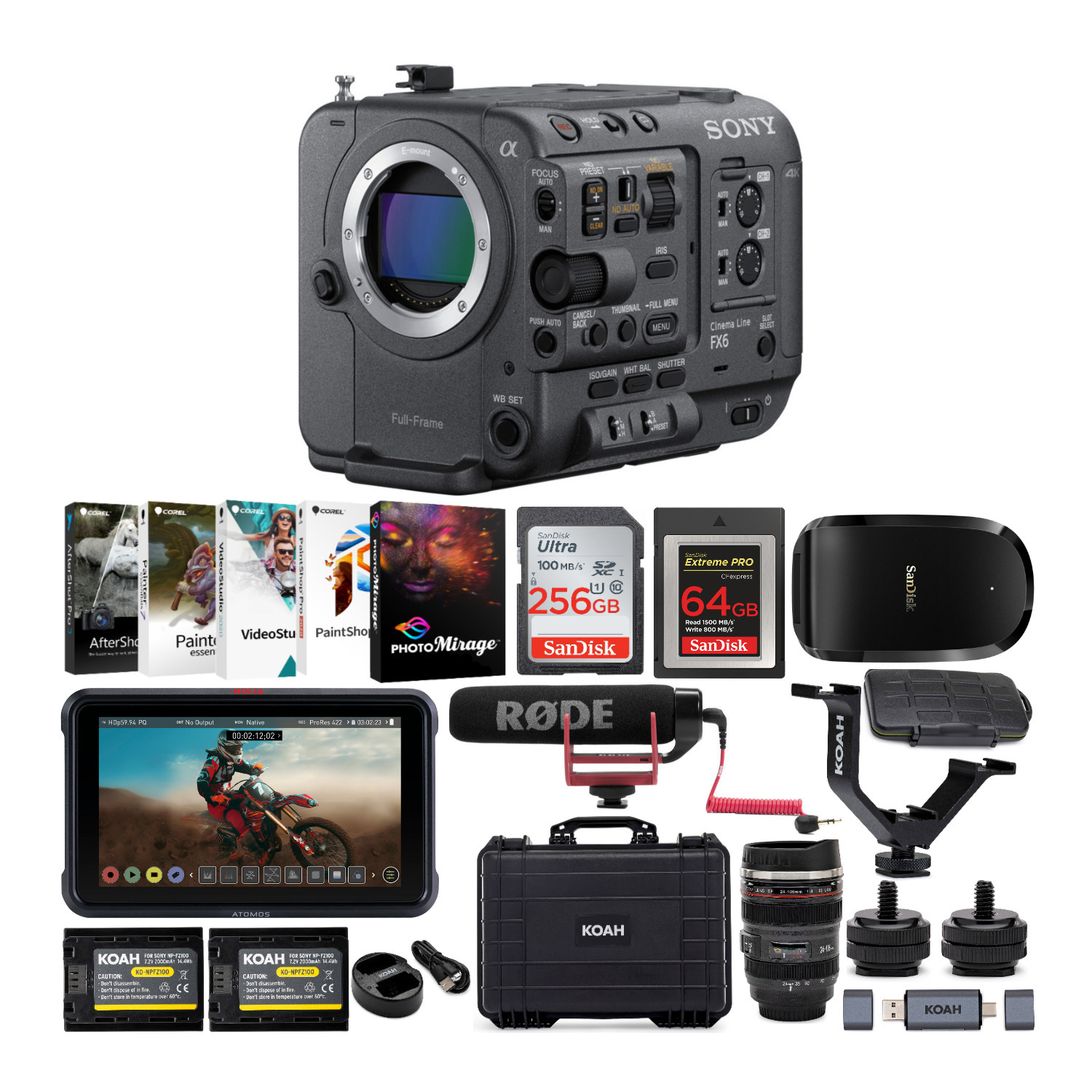 Sony FX6 Full-Frame Cinema Camera Video Production Bundle - Walmart.com