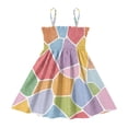 Color Irregular Shape Pattern Girls' Casual Dresses 2Y-8Y Sleeveless ...