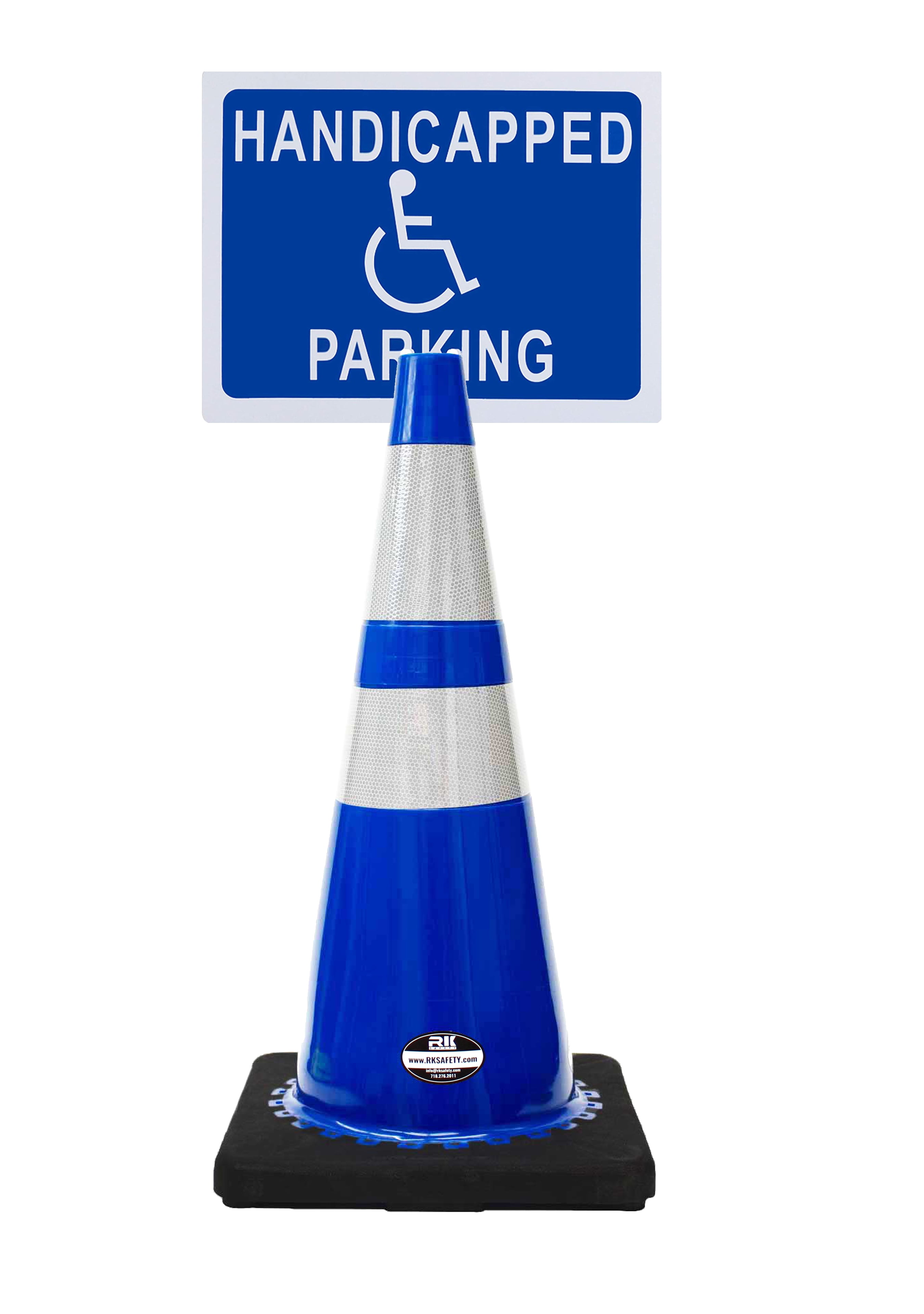 RK-Safety 28" Blue Cone, Black base With Two Reflective Tape, Plus Cone ...