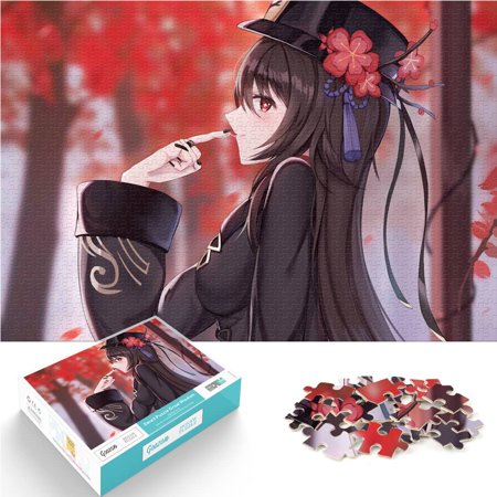 Genshin Impact Ganyu 26.5"x26.5" 1000 Piece Circular Puzzle Brain Intelligence Challenge Great ...