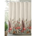Autumn Plant Shower Curtain 72"W x 84"L Retro Pastoral Red Mushrooms ...