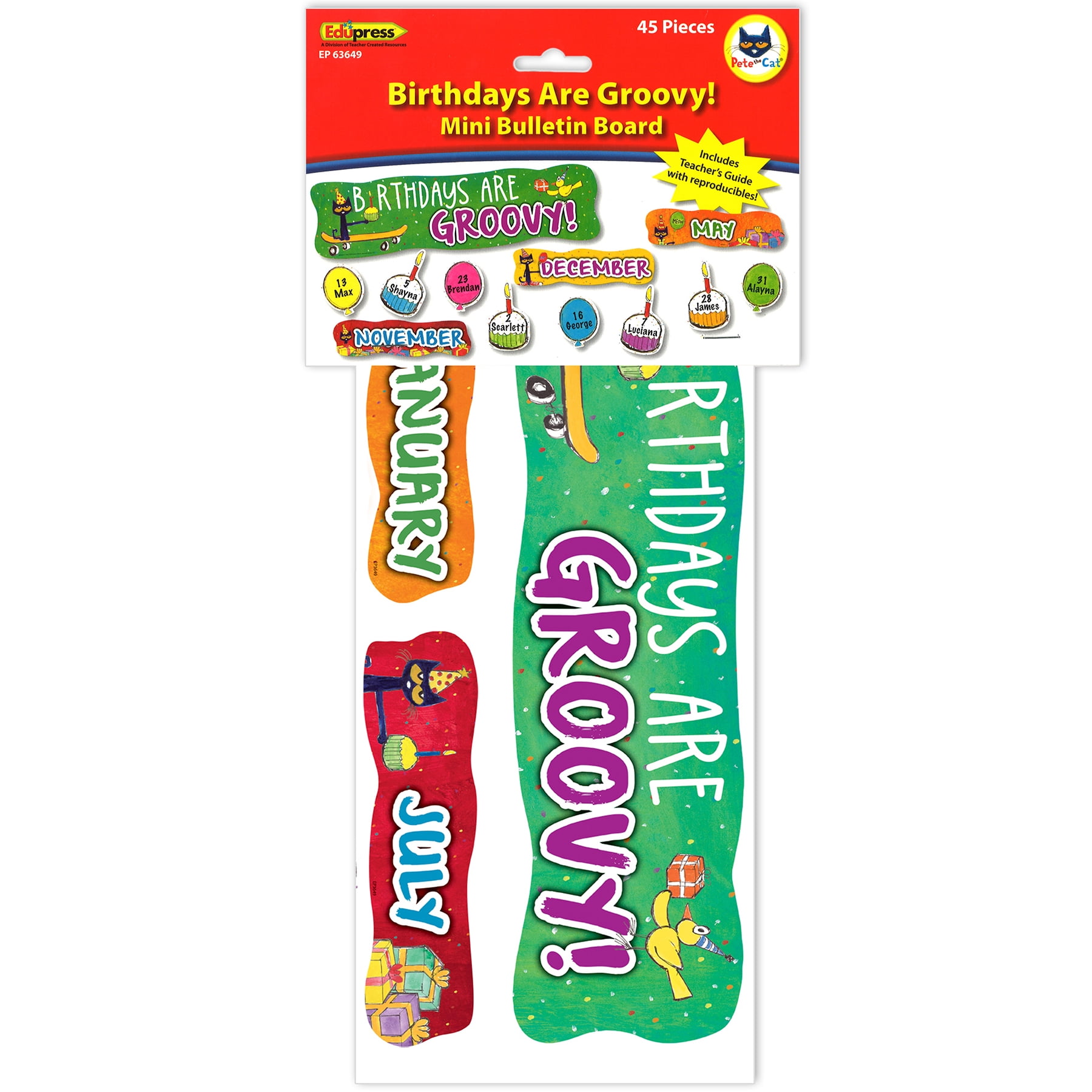 Edupress Pete the Cat Happy Birthday Mini Bulletin Board Set - Walmart.com