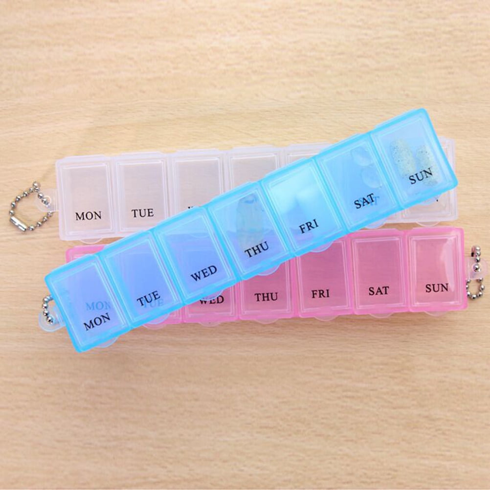 Click here for Oulii 2pcs Weekly Pill Container Blue Plastic For... prices