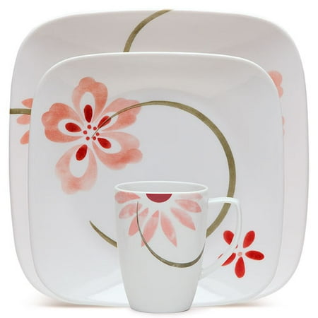 Corelle Squares Pretty Pink 16-Piece Dinnerware Set - Walmart.com
