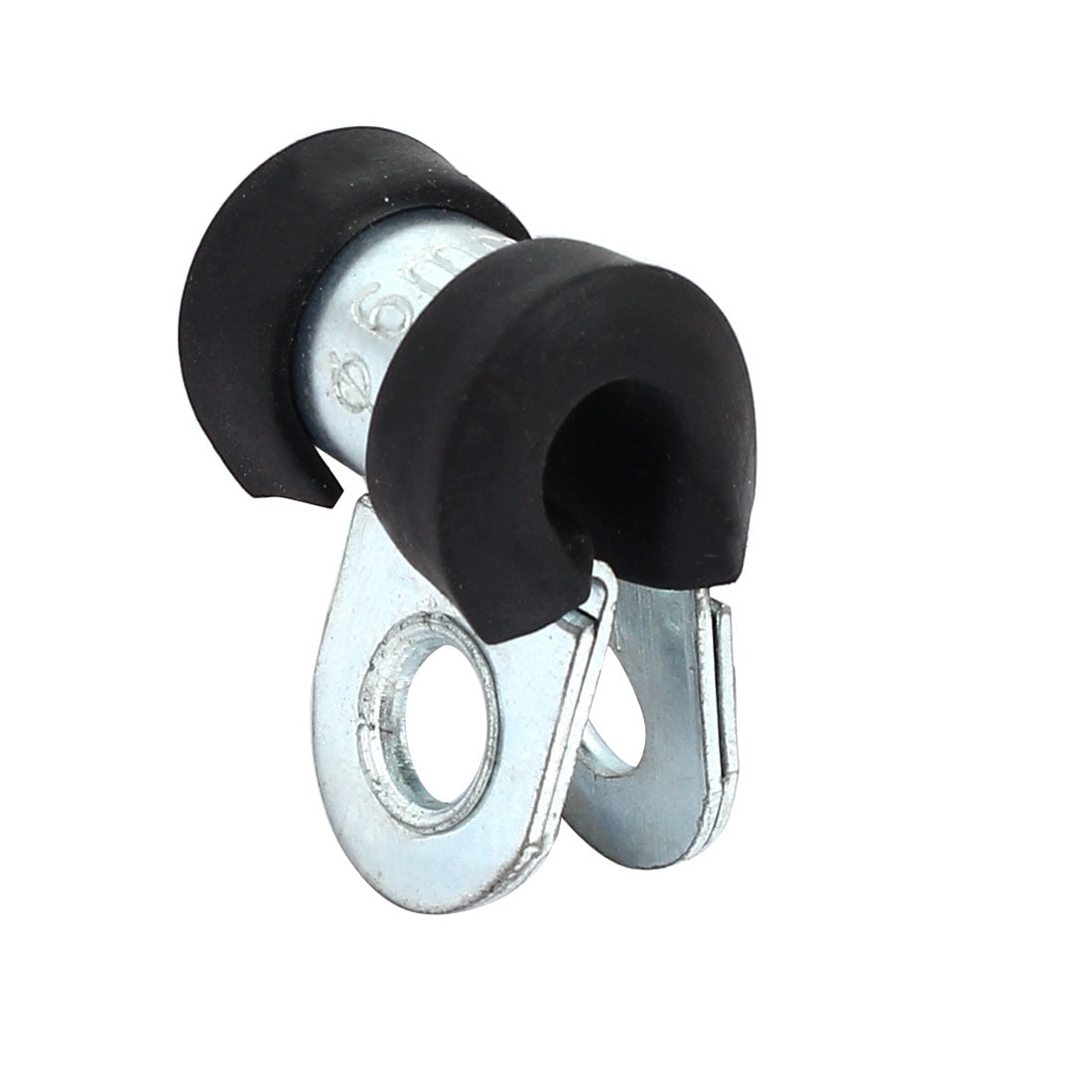 6mm Dia Rubber Lined R Shaped Zinc Plated Pipe Clip Cable Clamp 20pcs ...