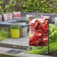 Abstract Fluid Garden Flag 28x40 Inch Vintage Gold Red Marble Texture ...