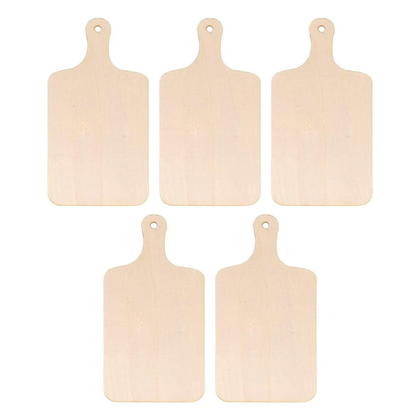5x Unfinished Craft Paddle Wooden Cutting Board Decor Rectangle ...
