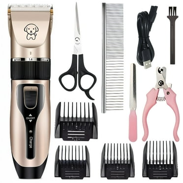 KQJQS Cordless Dog Grooming Clippers with LED Light and Low Noise ...