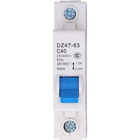 Miniature Circuit Breaker, 1 Pole AC 230V or 400V 40A DIN Rail ...
