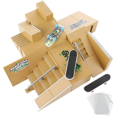 Skate Park Kit 8Pcs Bigger Finger Skateboard Ramp - Mini Skateboard ...