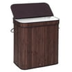 Better Homes & Gardens 35L 2-Bin Adult Rectangular Bamboo Laundry Hamper Sorter with Removable ...