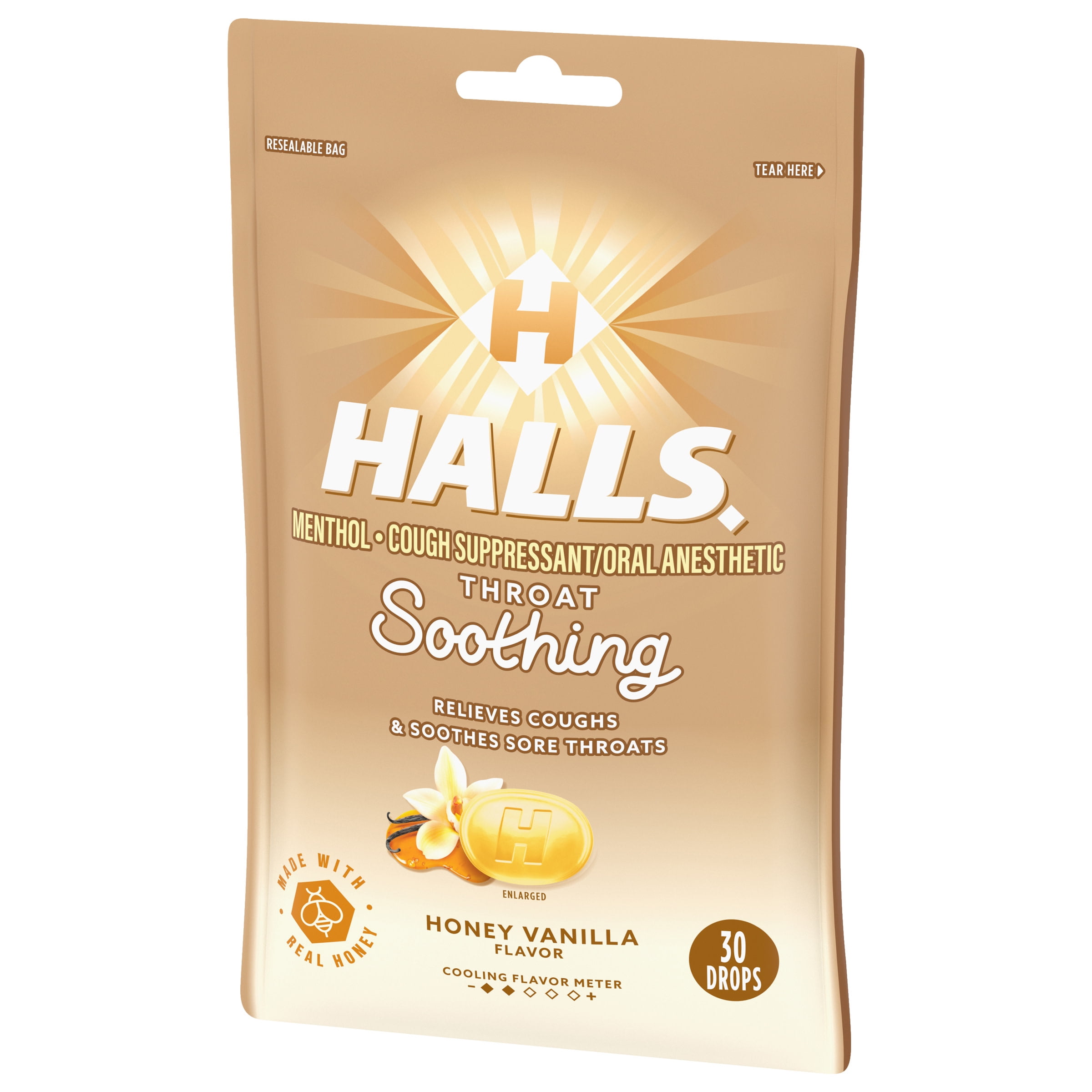 Buy HALLS Soothe Honey Vanilla Cough Drops, 30 Drops Online at Lowest ...