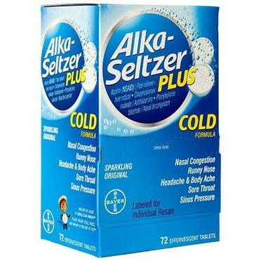 Alka-Seltzer Plus Cold Formula Sparkling Original Effervescent Tablets ...