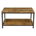 Superdeal Rectangular Vintage Coffee Table, 2-Tier Storage, MDF + Metal ...