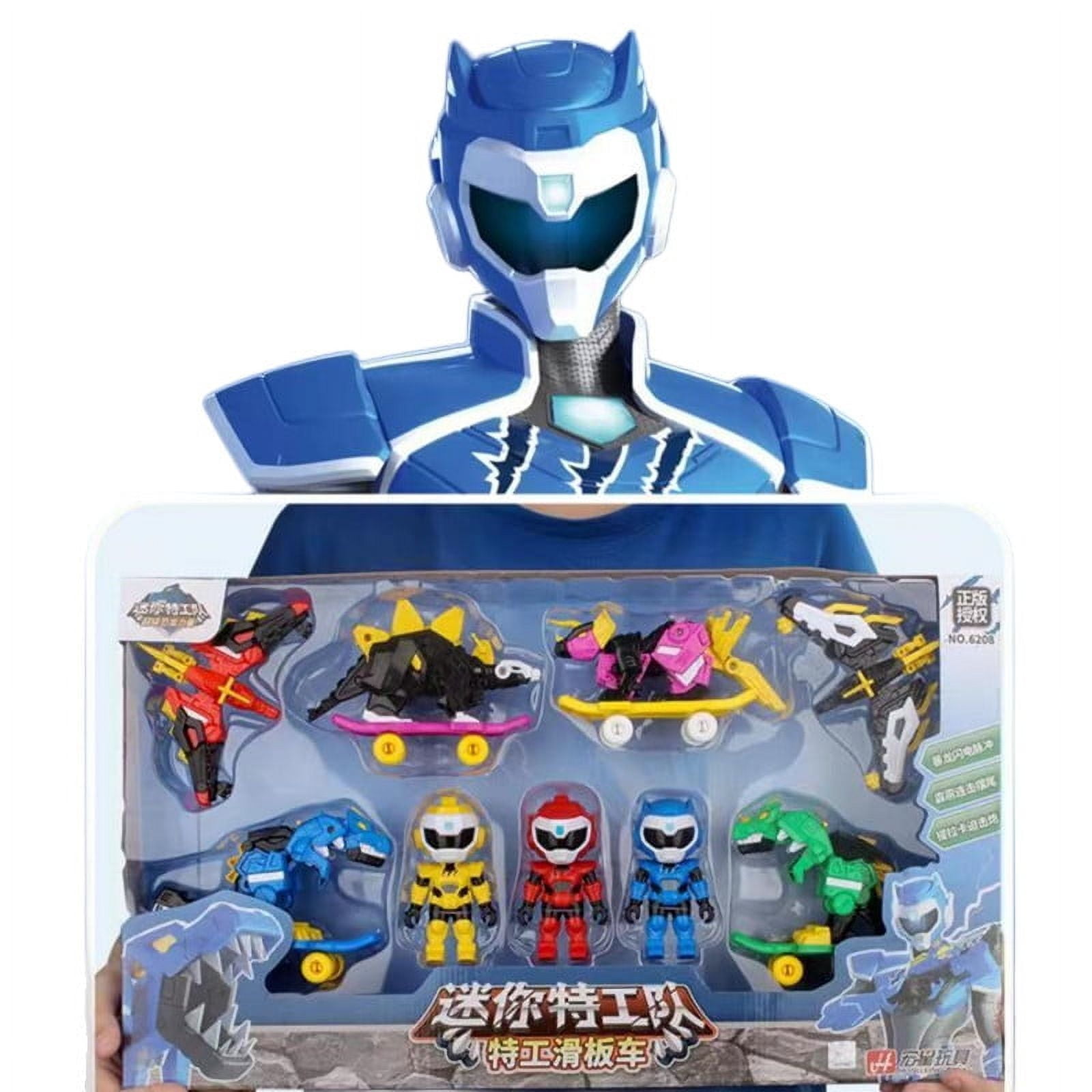 Figuras de acción Mini Force Dinosaur Skate Mode Transformer Mecha Toys ...