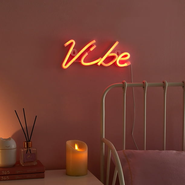 Urban Shop Neon Vibe LED Wall Light with USB Cord and Power Adapter ...