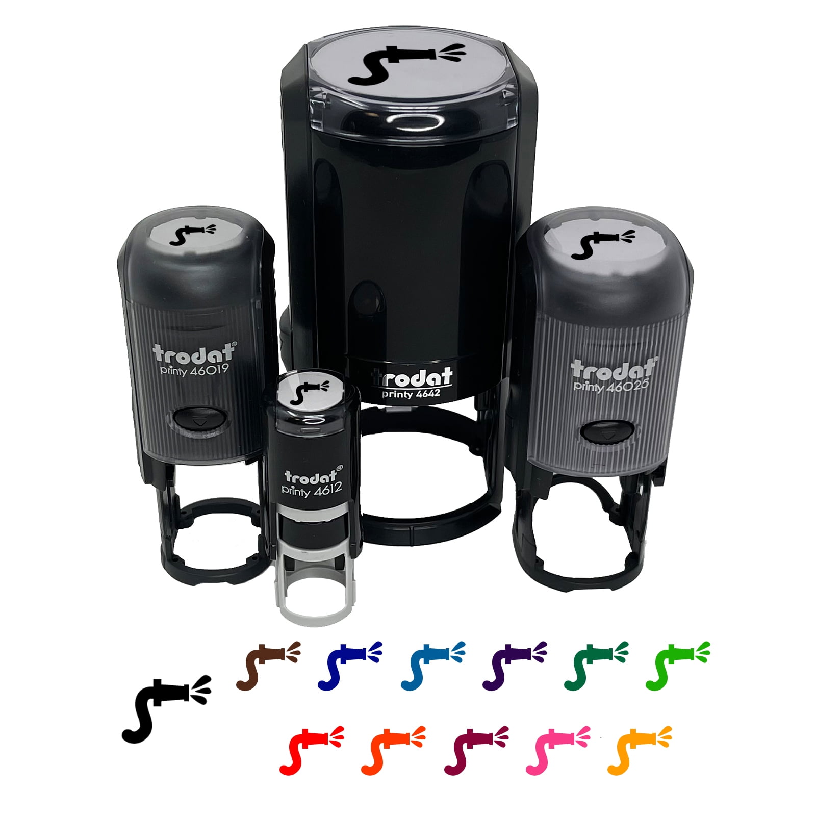 Fire Hose Firefighter with Water Self-Inking Rubber Stamp Ink Stamper ...