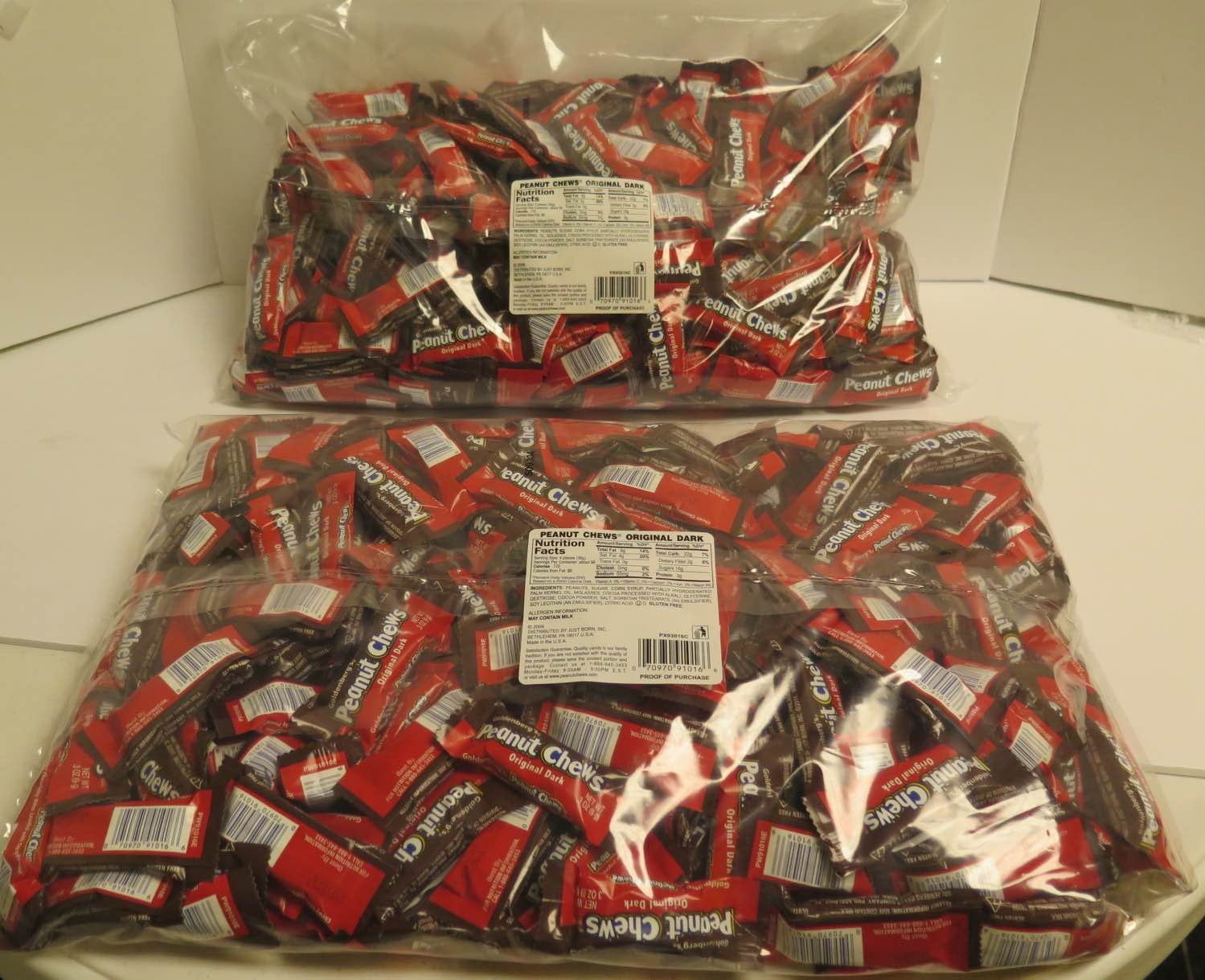 Original Dark Chocolate Goldenberg's Peanut Chews 225 Count , 4 Lbs ...